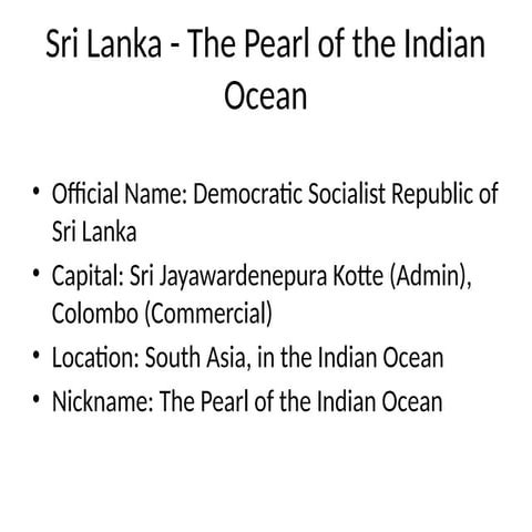 Sri_Lanka_Presentation.pptx Sri Lanka in short | PPTX