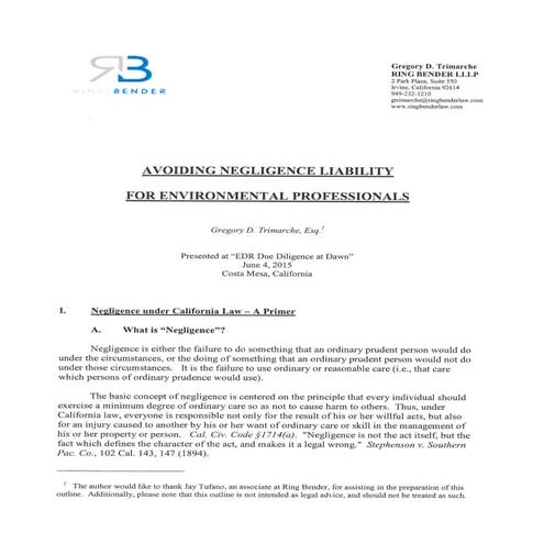 Lessons for EPs from a Local Attorney: How to Avoid Liability Exposure ...