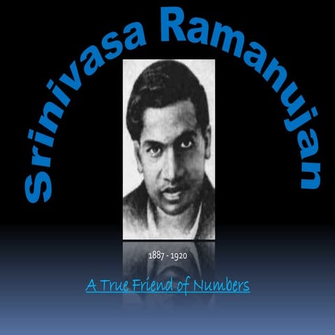 Srinivasa Ramanujan Poster (Mathematician) by Geetika Wadhwa | PPTX