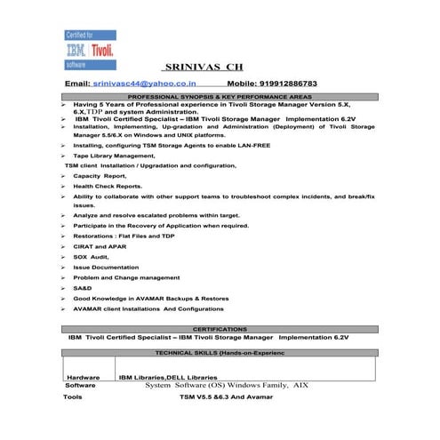 Srinu resume | PDF