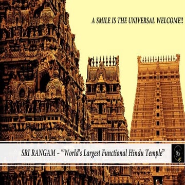 Sri Rangam |World's Largest Functioning Temple |Dravidian Architectural ...