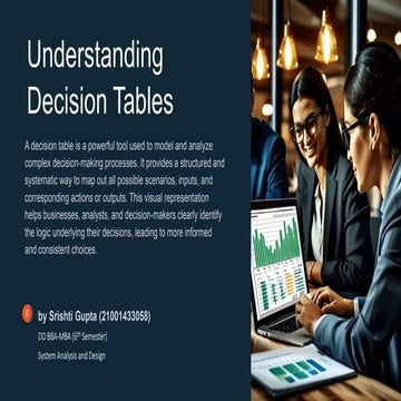 UNDERSTANDING DECISION TABLES. BY SRISHTI GUPTA | PPT