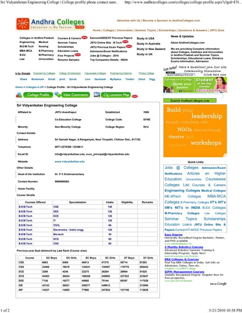 Vrs & Yrn College Of Engineering & Technology | PDF