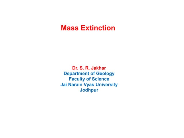 Mass extinctions | PPT