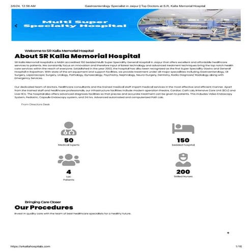 Leading Gastroenterologists in C-Scheme Jaipur | S.R. Kalla Hospital | PDF