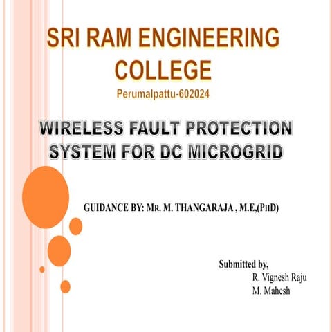 Wireless Fault Protection And Detection For Dc Microgrid Pptx