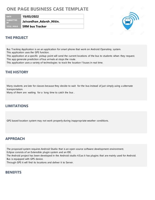 Bus Tracking Application in Android | PPT