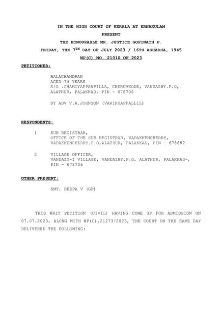 KLU Order - Land conversion tharam mattom -WPC- order | PDF