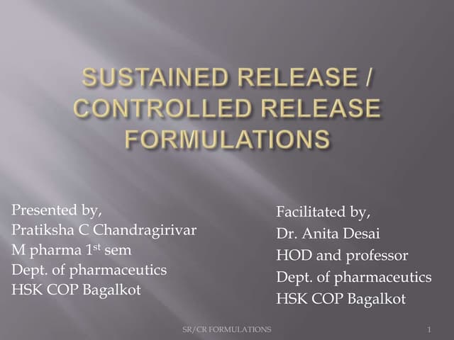 Controlled and sustained release dosage form/CONTROLLED RELEASE DOSAGE FORM/SUISTAINED RELEASE ...