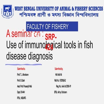 use of immunological tools in fish diseased diagnosis | PPTX