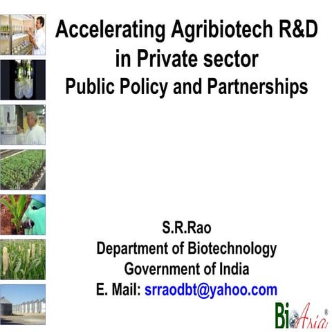 Agribiotech R&D in Private sector | PPT