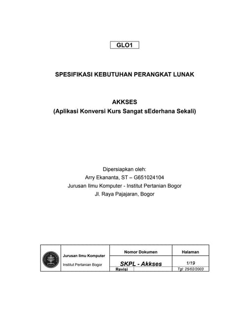 RPL 1 (Lama) - Template SKPL (SRS) | PDF