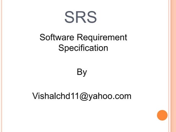 Srssoftware Requirement Specification Ppt 7703