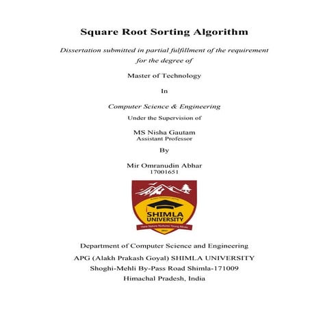 Square Root Sorting Algorithm | PDF