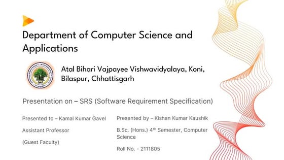 Srssoftware Requirement Specification Ppt 1311