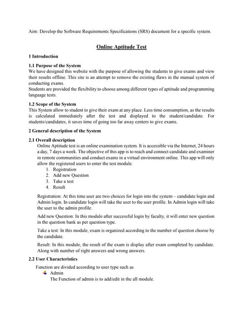 Online Examination System Project report | PDF