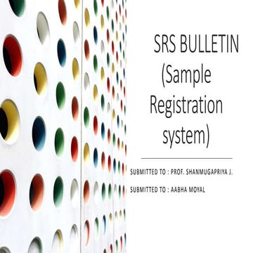 SAMPLE REGISTRATION SYSTEM (SRS) INDIA | PPTX