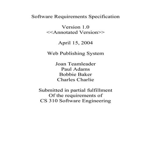Software Design Description (SDD) sample