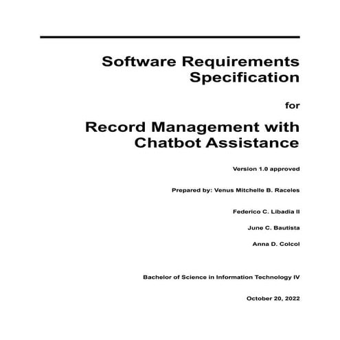 Software Requirements Specification (SRS) - Records Management with ...