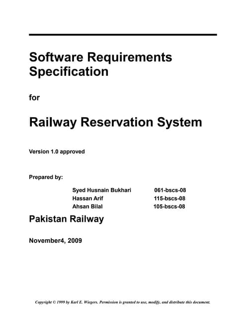 Railway Reservation System - Software Engineering | PDF | Operating ...