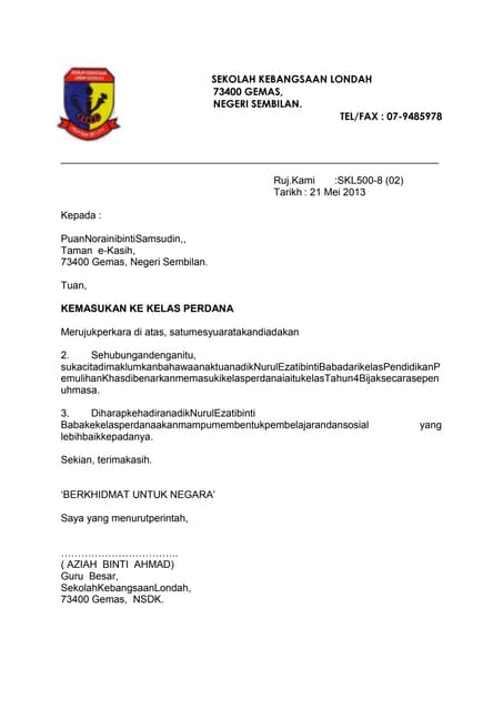 SURAT JEMPUTAN KE MAJLIS ANUGERAH CEMERLANG | PDF