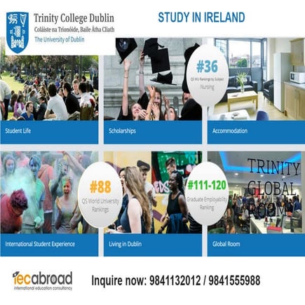 Study in Ireland - trinity college Dublin | PPT