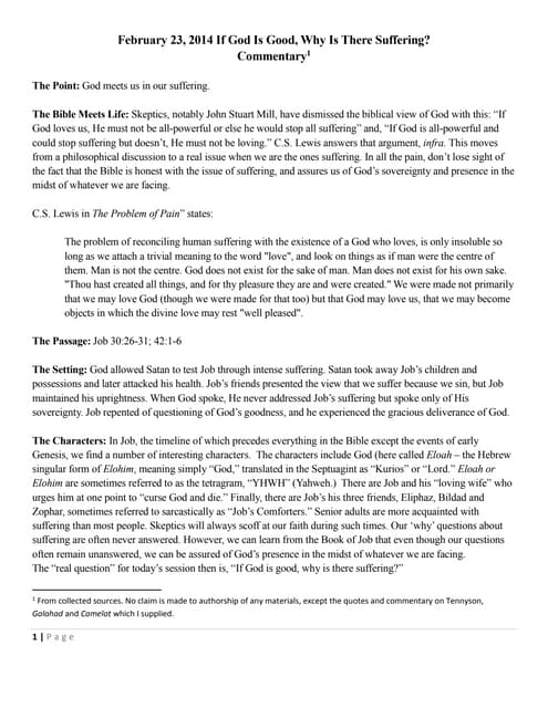 Journey Through the Bible: The Book of Job | PDF
