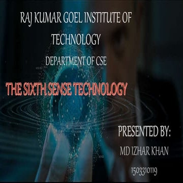 sixth sense technology | PPTX