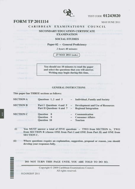 cxc June 2010 math | PDF | Physics | Science
