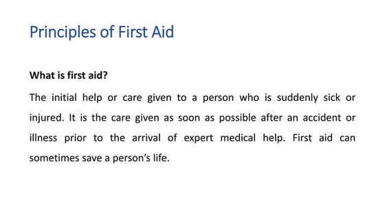 Module 1 introduction to first aid | PPT