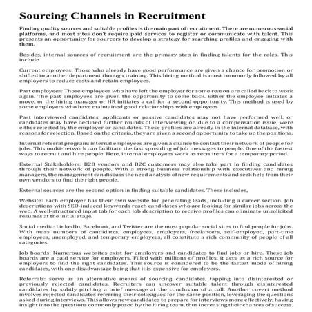 Sourcing Channels in Recruitment Industry | PDF