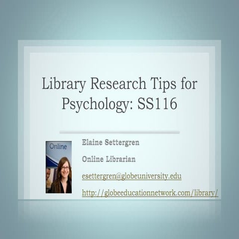 Ss116 Psychology Efall09 | PPT