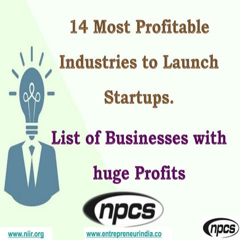 14 Most Profitable Industries to Launch Startups | PPT