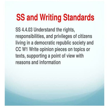 SS And Writing Standards | PPT