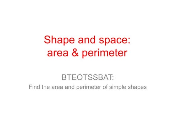 Area & perimeter i | PDF