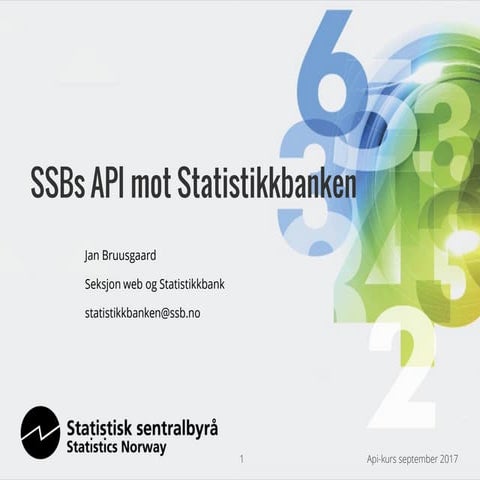 SSBs API mot Statistikkbanken | PDF