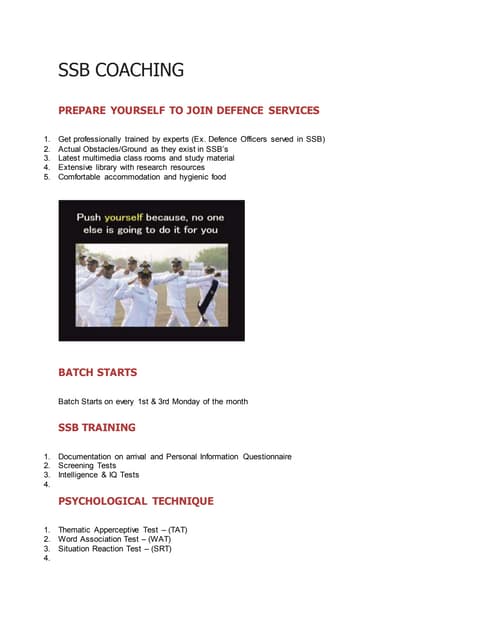 5 Days SSB Interview Procedure | PPT