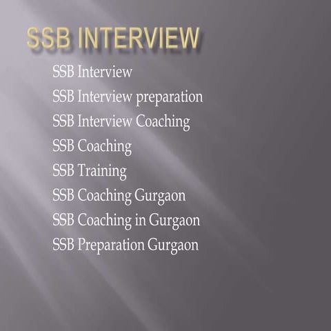 Ssb interview | PPTX