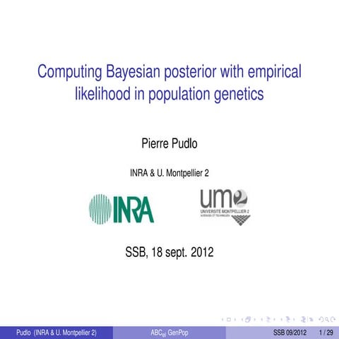 Computing Bayesian posterior with empirical likelihood in population genetics | PDF