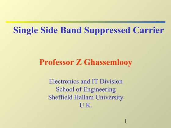 Double SideBand Suppressed Carrier (DSB-SC) | PPTX | Technology & Computing