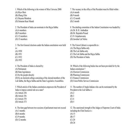 Ssc exam question-general-knowledge | PDF