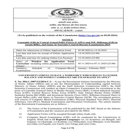SSC GD Notification Out Vacancy, Syllabus 2024 | PDF