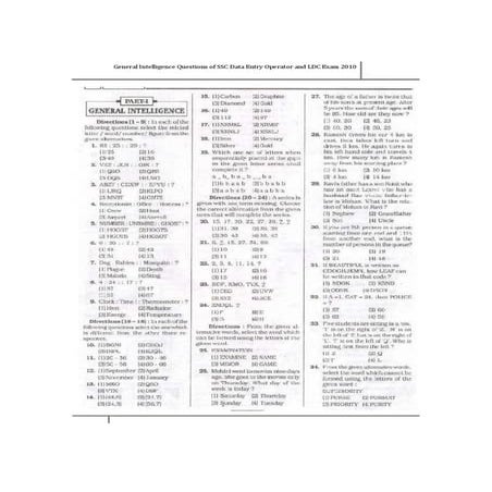 Ssc general intelligence solved question paper 2010 | PDF