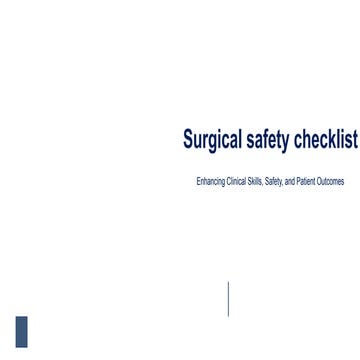 surgical safety checklist in operation theatre | PPT