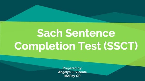 Ssct interpretation and scoring | PPTX