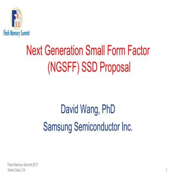 Next Generation Small Form Factor (NGSFF) SSD proposal | PDF