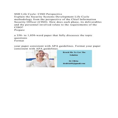 SSD Life Cycle CISO PerspectiveExplain the Security Systems Devel.docx