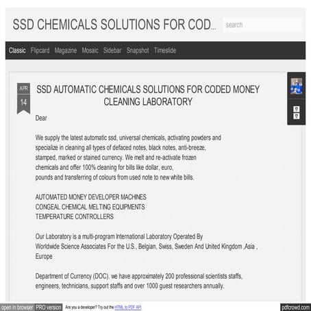 SSD CHEMICALS | PDF