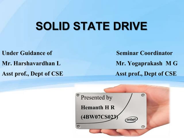 Solid state drive (ssd) | PPTX