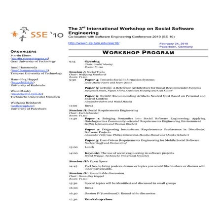 SSE 2010 Program | PDF